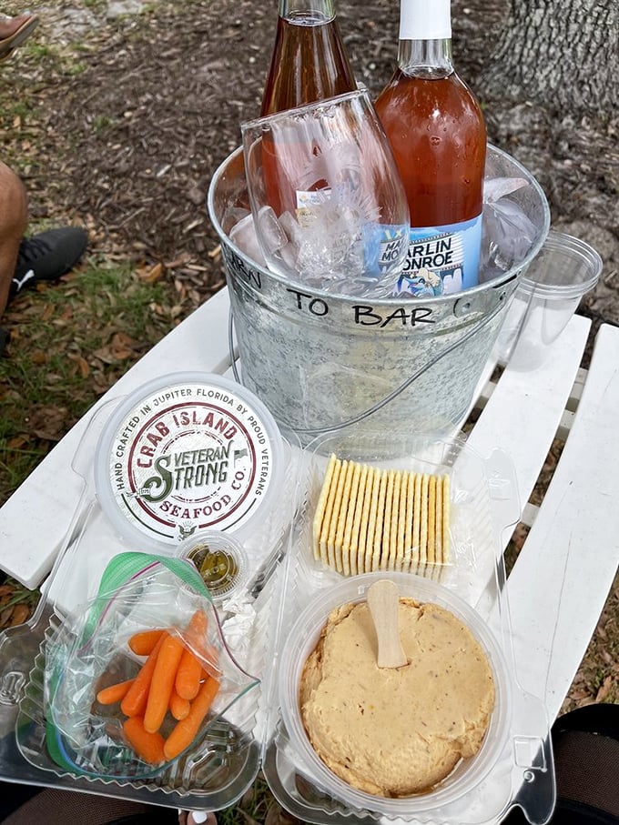 Local seafood meets vineyard vibes with this creamy crab dip &ndash; a taste of Florida's coastal bounty served with a side of sunshine.