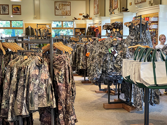 Camouflage heaven awaits hunters in a department dedicated to blending in while standing out as a serious outdoorsperson.