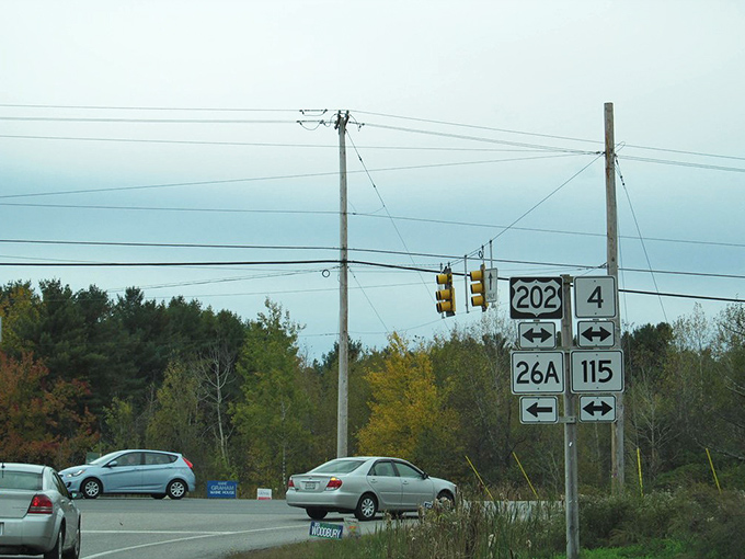 Route 26A offers quintessential Maine – where even the utility poles seem to stand a little straighter against that big blue sky.