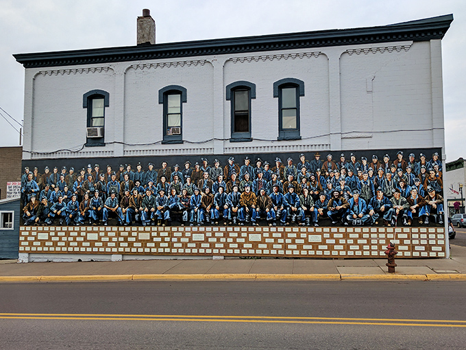 The Miners Memorial Mural transforms a downtown building into a living history book, honoring generations who carved their lives from iron-rich earth.