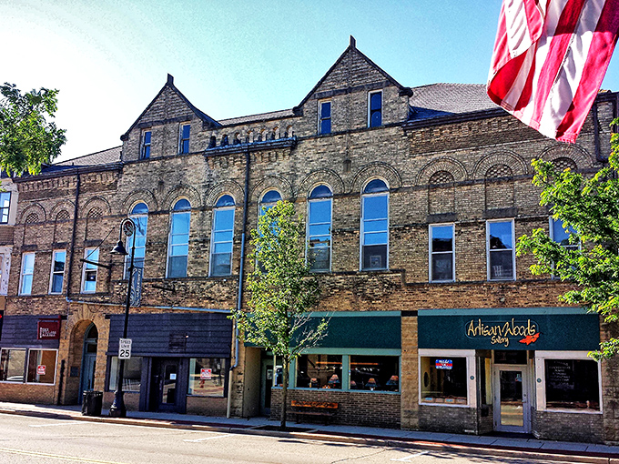 Historic architecture tells stories of Mount Horeb's past, with the Opera Block building standing as a testament to small-town grandeur.