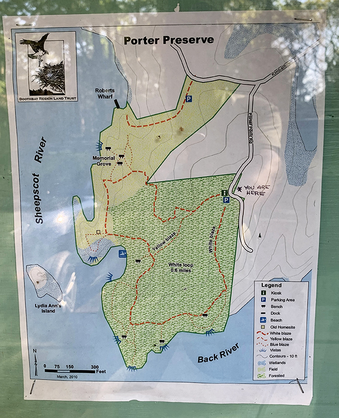 The preserve's trail map reveals a web of possibilities &ndash; each path promising its own unique blend of forest and coastal views.