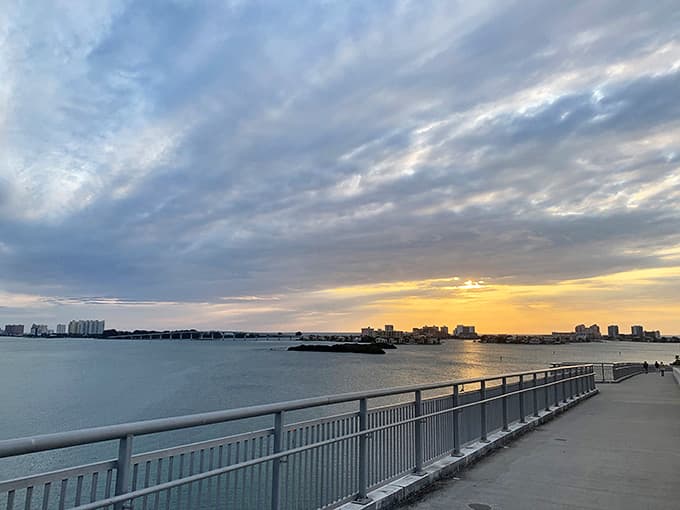 Golden hour transforms Clearwater Bay into liquid amber – Mother Nature's happy hour special, no reservations required.