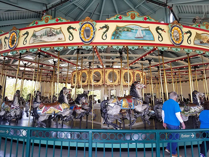 Cafesjian's Carousel spins with nostalgia, its hand-carved horses galloping through generations of Minnesota childhood memories since 1914.
