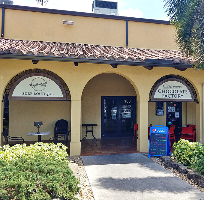 Castronovo's Spanish-style exterior hints at the serious chocolate craftsmanship happening inside this award-winning bean-to-bar chocolate factory.