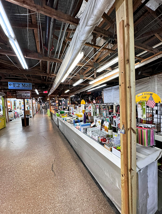 Wide, clean aisles packed with merchandise make this enormous market surprisingly easy to navigate, despite its impressive size.