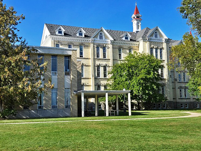 The Village at Grand Traverse Commons blends historic preservation with modern purpose, its stately buildings finding new life after a century of service.