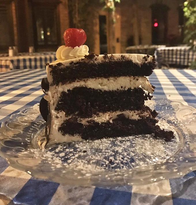 The Black Forest Cherry Torte isn't just dessert, it's the restaurant's namesake in edible form. Each layer tells a story of chocolate, cream, and cherry harmony.