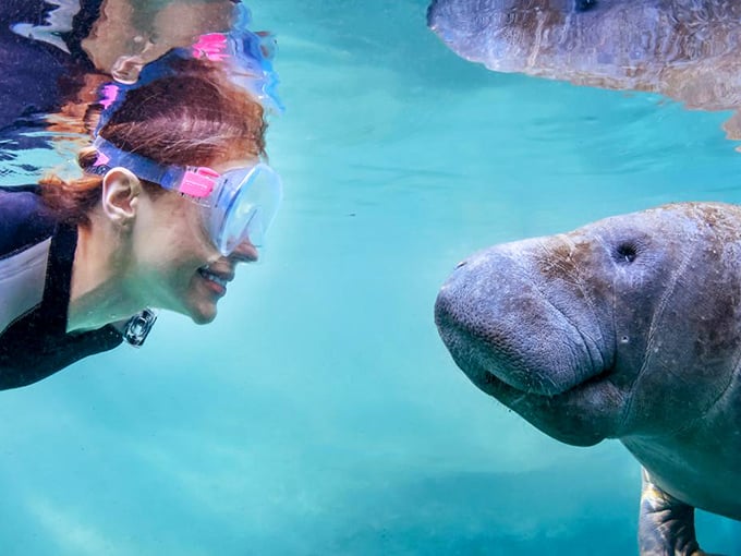 "Excuse me, do you have a moment to talk about seagrass conservation?" Close encounters of the manatee kind.