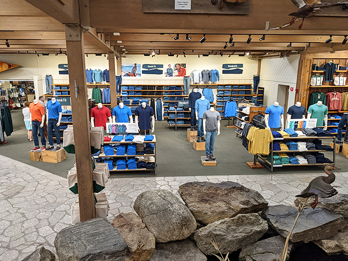 The men's department offers a rainbow of outdoor-ready options, from performance fleece to button-downs that transition seamlessly from trail to town.