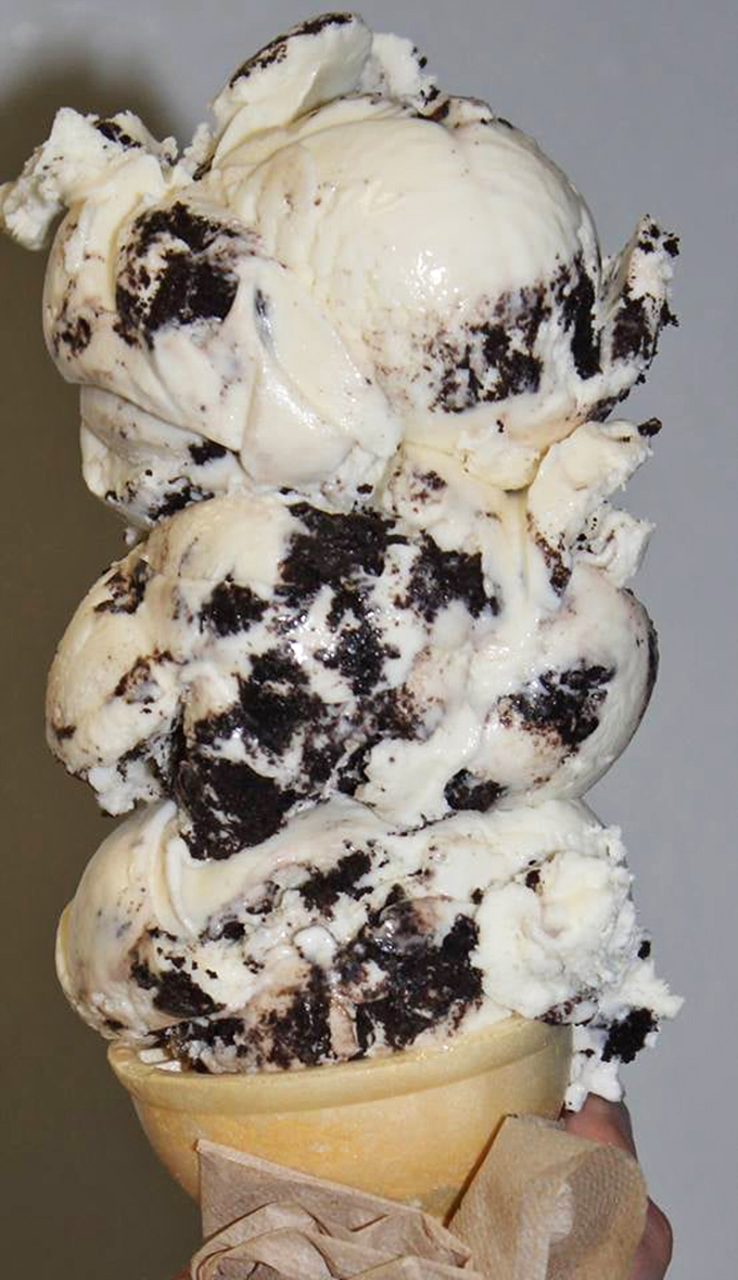 Cookies and cream ice cream with generous cookie chunks &ndash; proof that sometimes breaking things makes them better.