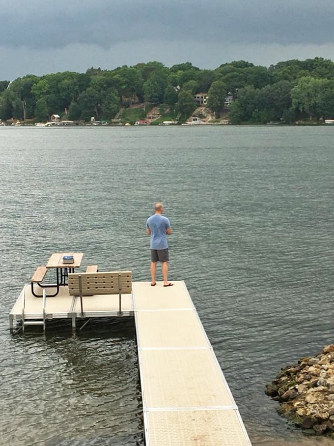 A peaceful moment on the dock, where contemplation comes naturally and city stress seems a world away.