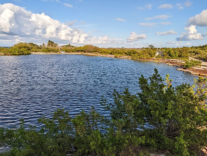 Morning tranquility at Bahia Honda, where the Atlantic meets the Gulf in a swirl of blues that would make Picasso jealous.