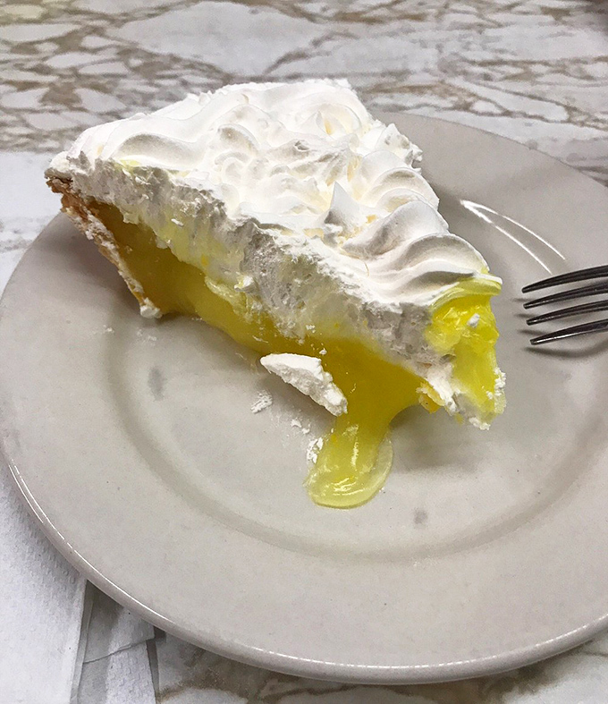 Cloud-like meringue crowning tart lemon filling&mdash;this slice of pie doesn't need fancy plating to deliver pure, nostalgic satisfaction.