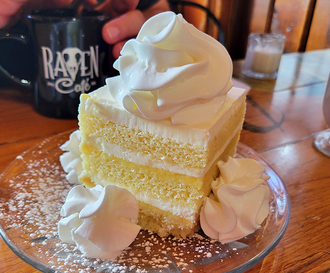 Lemon shortcake that would make even Poe's somber heart skip a beat – light, bright, and topped with clouds of whipped cream.