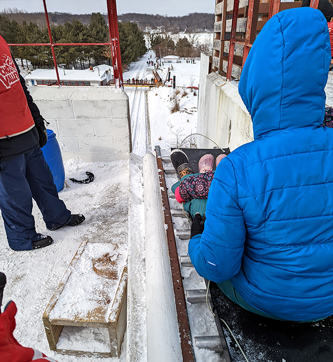 The anticipation builds at the top of the run, where visitors prepare for that moment of delicious surrender to gravity's embrace.