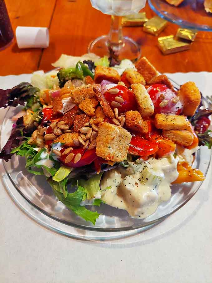 This garden-inspired salad brings together fresh ingredients in a colorful composition that celebrates Florida's agricultural bounty.