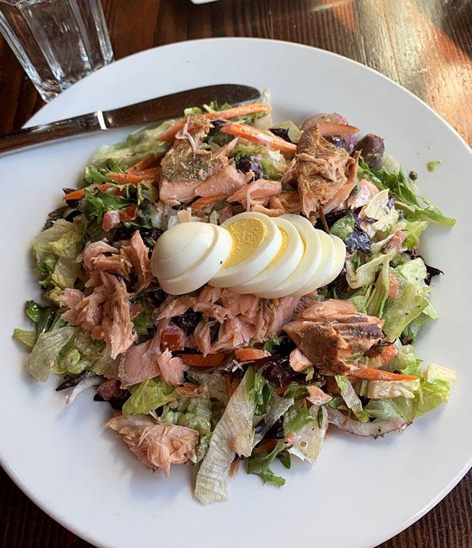 The Salmon Chopped Salad &ndash; proof that "eating light" doesn't mean sacrificing flavor, with perfectly smoked fish atop fresh, crisp greens.