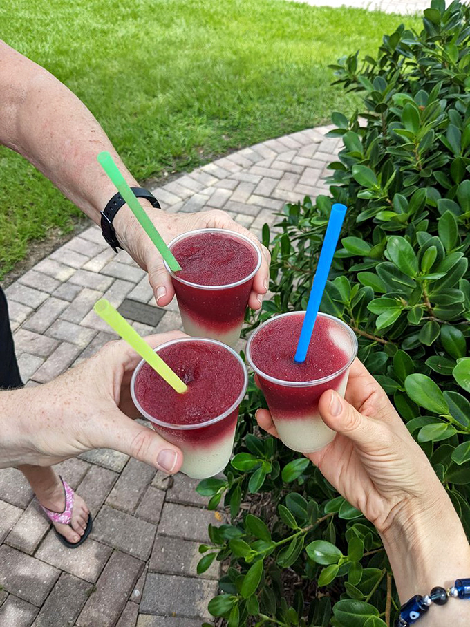 Wine slushies in rainbow hues &ndash; Summer Crush's genius solution to Florida heat that proves great wine doesn't always need a fancy glass.