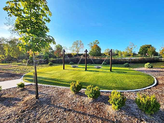 This isn't your grandmother's playground swing. The modern design ensures children of all abilities can experience the simple joy of soaring through the air.