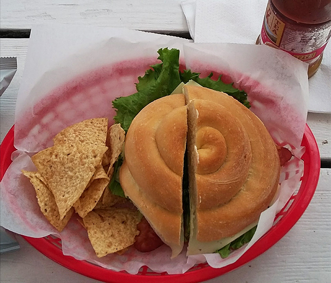 The signature swirl bread transforms an ordinary sandwich into something worth crossing state lines to experience.