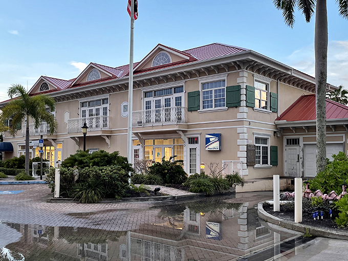 The island's historic post office stands proudly, where locals still gather to exchange news alongside their mail.