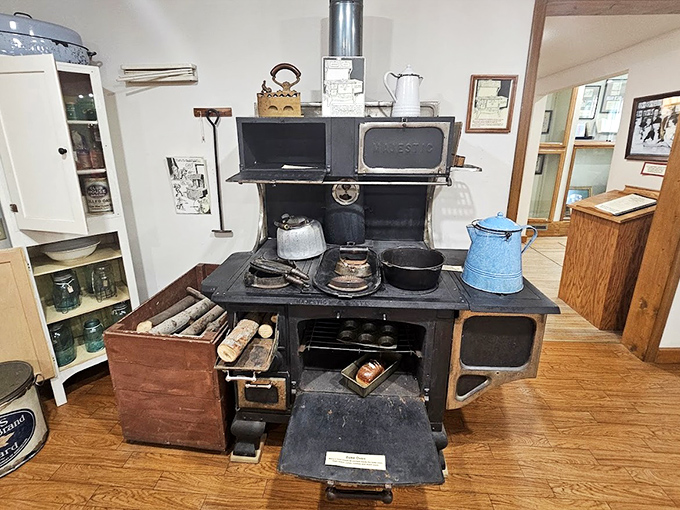 That cast-iron stove was the pioneer equivalent of a smartphone, providing heat, cooking capability, and serving as the social center of the home.
