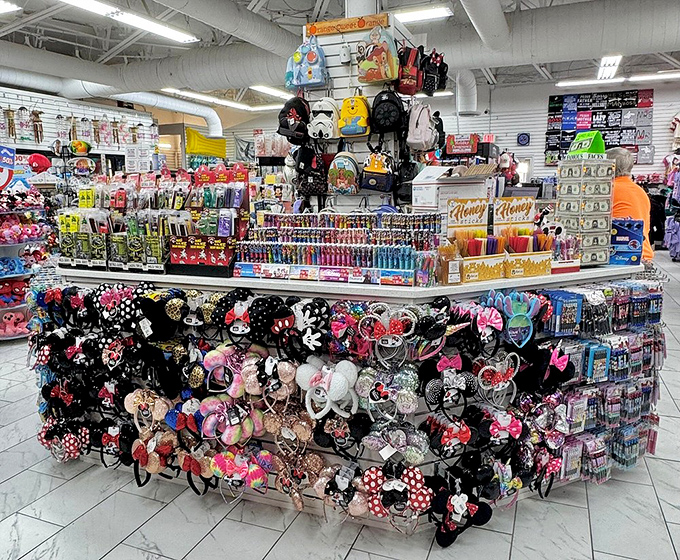Mickey and friends hold court in this corner of merchandise magic, where Disney dreams come at non-Disney prices.