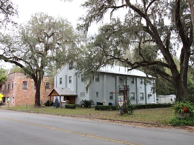 Historic buildings line Micanopy's streets, their weathered facades a testament to the town's rich and enduring heritage.