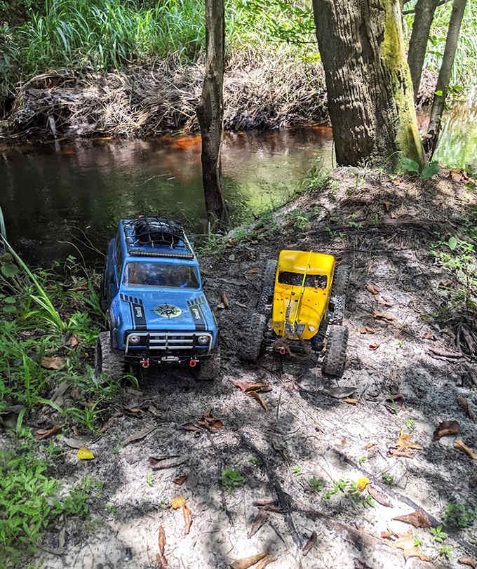 Even toy trucks take a breather at Bear Creek, proving that adventure comes in all sizes along this magical woodland trail.