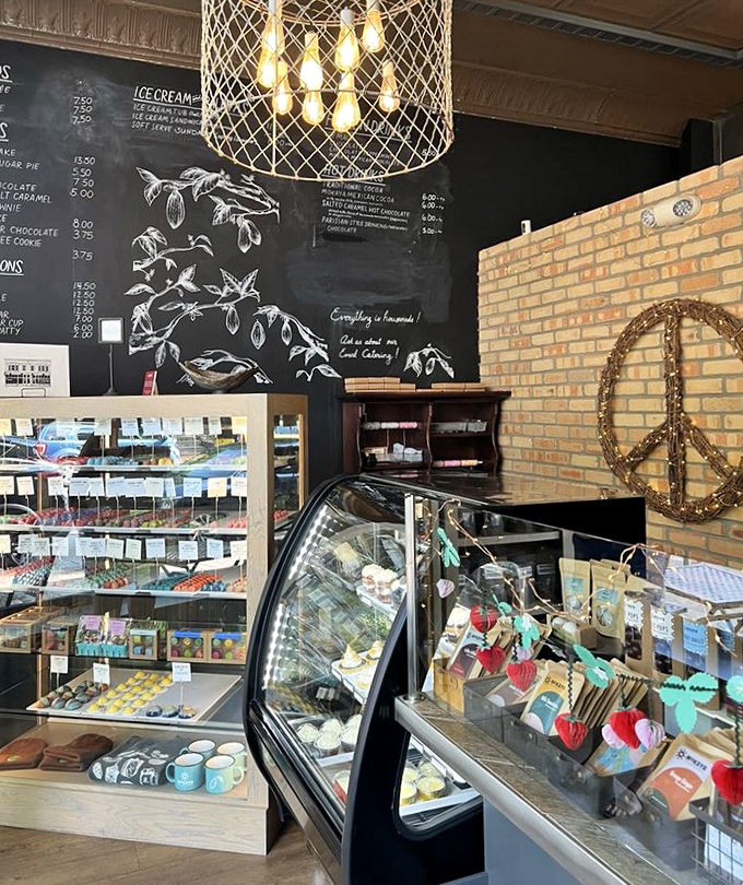 Inside Mokaya, chocolate becomes art with splashes of color and creative designs &ndash; jewel-like confections that dazzle eyes before delighting taste buds.