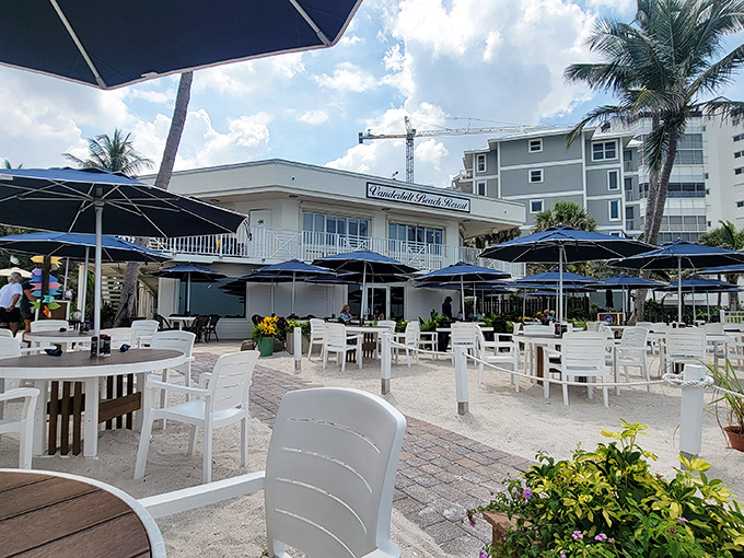 Fine dining with your toes in the sand! The Turtle Club's perfect beachfront location offers panoramic Gulf views that enhance every bite.