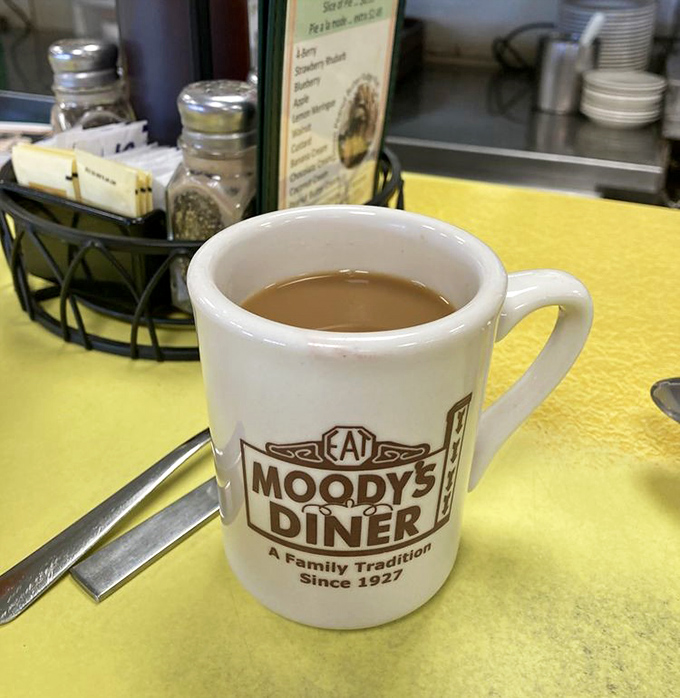 The coffee comes in sturdy mugs emblazoned with the diner's logo &ndash; nothing fancy, just honest brew that somehow tastes better than what you make at home.