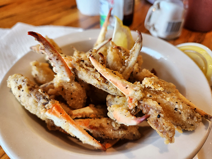 Crab claws fried to golden perfection &ndash; each one a little treasure chest of sweet meat that tastes like it jumped from the ocean to the fryer.