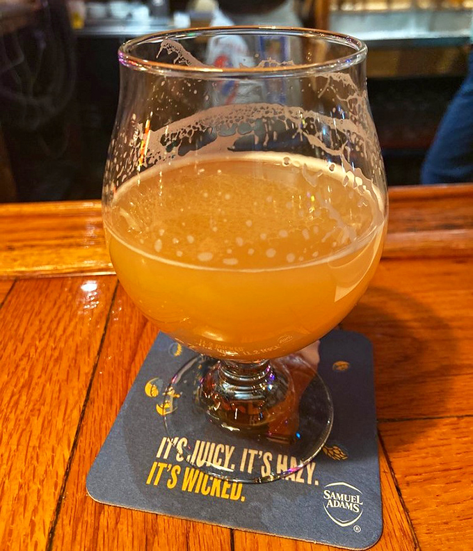 Liquid gold in a glass &ndash; the perfect companion to navigate the cheesy waters of The Bear's extensive menu.