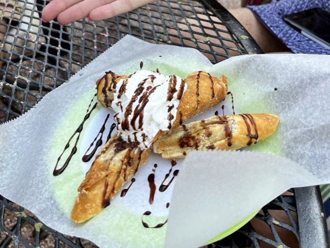 The homemade Irish Cannoli &ndash; a crispy, cream-filled finale drizzled with chocolate that somehow finds room in even the fullest belly.