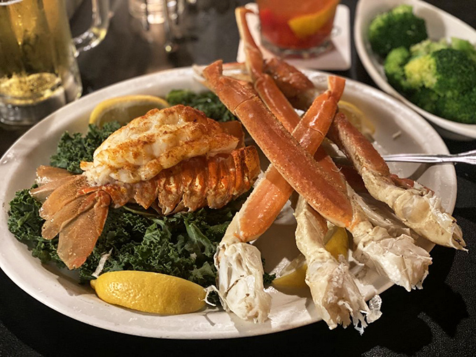 Ocean treasures served forest-side – lobster and snow crab legs that transport you from Michigan to Maine with each bite.