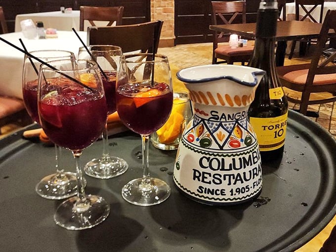 Their legendary sangria arrives in hand-painted pitchers &ndash; liquid sunshine that turns ordinary conversations into memorable ones.