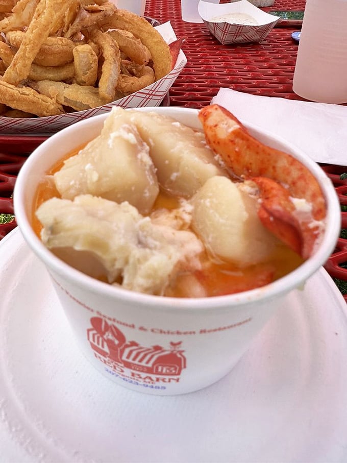 Laura's famous creation swimming with ocean treasures—a warm hug in a bowl on chilly Maine days.