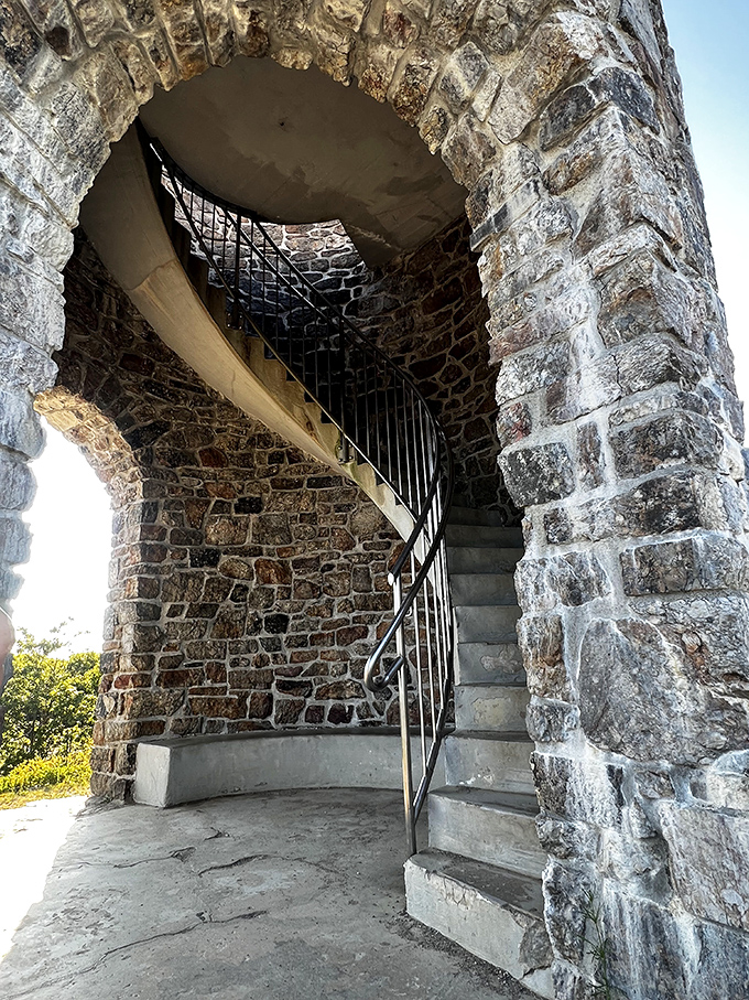 Inside the tower, spiral stairs beckon upward – a final climb that rewards with the kind of views people write songs about.