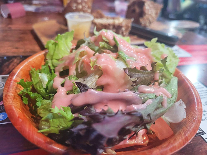 Even the salads at Cherry Pocket get the royal treatment &ndash; fresh greens topped with their famous house dressing that locals drive miles to enjoy.