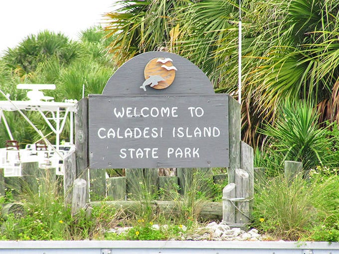 The welcome sign stands as a humble gatekeeper to one of Florida's most pristine natural treasures.