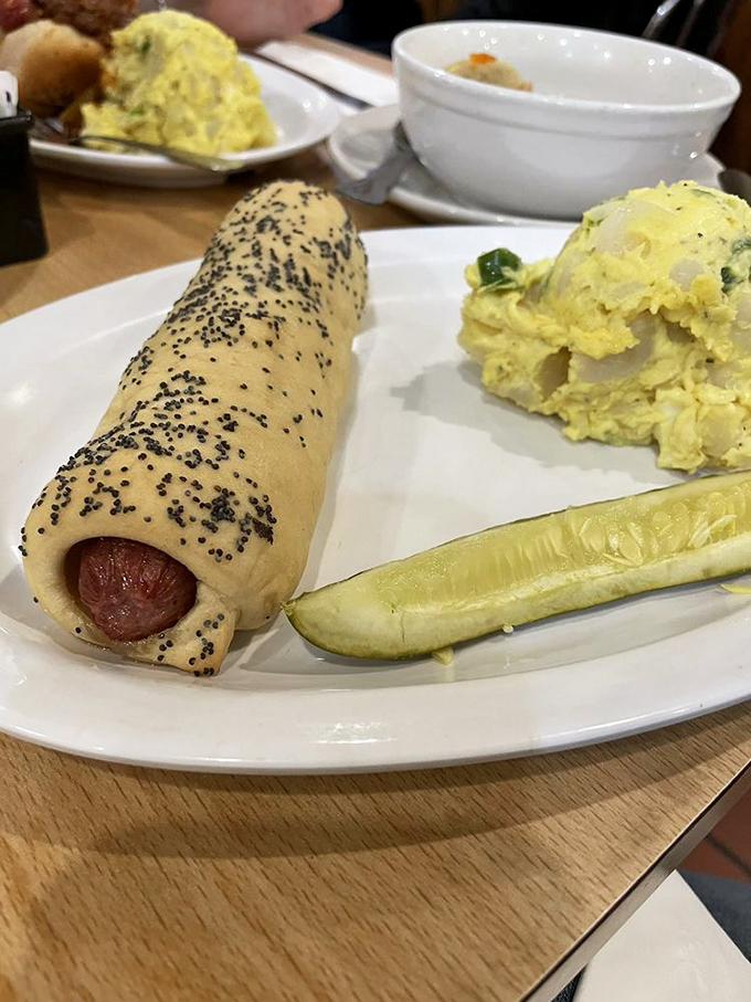 The bagel dog &ndash; what hot dogs dream of becoming when they grow up. Wrapped in bagel dough and baked to golden perfection.