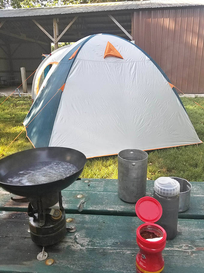 Camping at Lac qui Parle County Park offers an authentic outdoor experience where the simple pleasure of cooking over a camp stove becomes a memorable adventure.