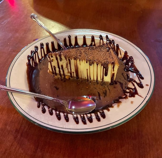 Coffee-infused cheesecake drizzled with chocolate &ndash; because sometimes you need dessert AND caffeine simultaneously.