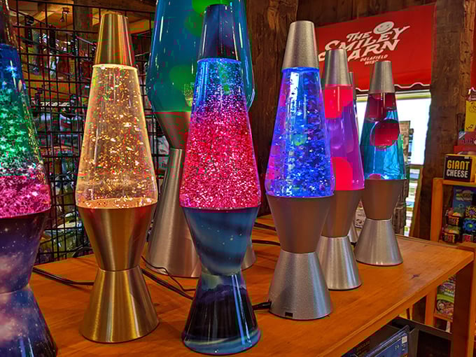 Colorful Lava Lamps: Hypnotic blobs of nostalgia that somehow make perfect sense between the Lincoln Logs and the fidget spinners.
