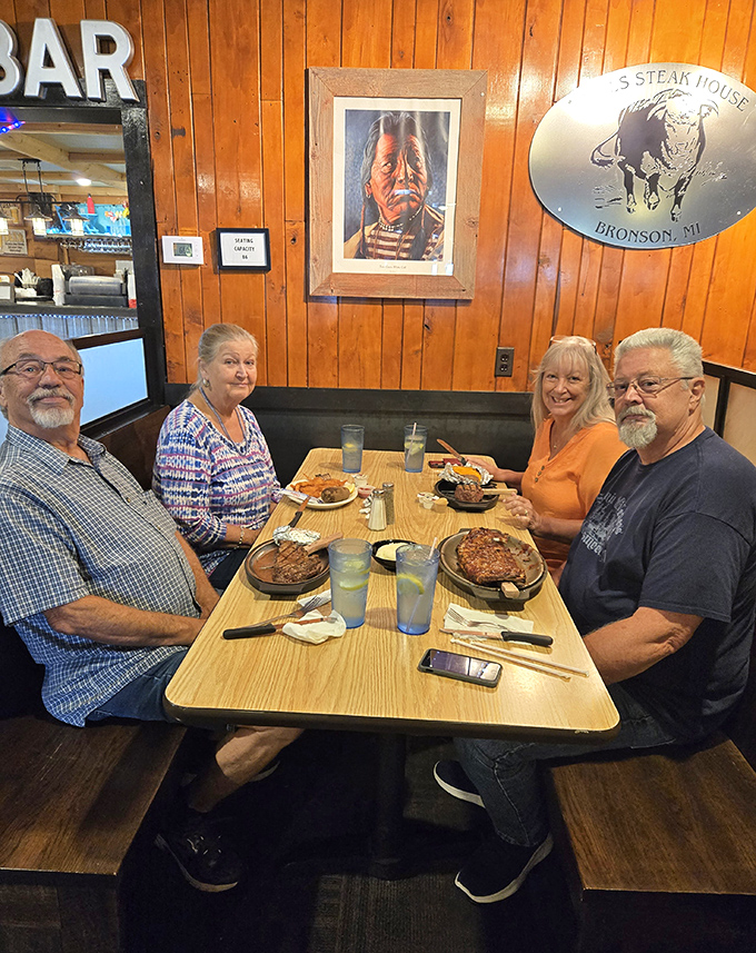 Happy faces around the table tell the real story &ndash; Bill's isn't just about great steaks, but the memories made while enjoying them.