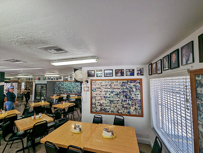 Photos lining the walls tell stories of decades of customers, celebrations, and the community that makes this place special.