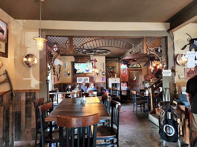 Where rustic meets refined &ndash; exposed beams and thoughtful lighting create the kind of atmosphere that makes you want to linger over that last bite.