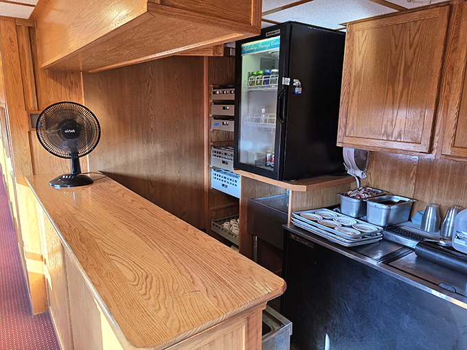 The galley kitchen &ndash; small but mighty &ndash; where culinary wizards transform local ingredients into memorable meals.